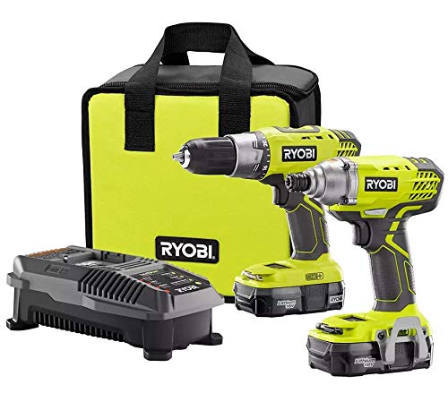 Ryobis Tools RYOBI 18V ONE+ Lithium-Ion Cordless DrillDriver and Impact Driver Combo Kit (2-Tool) with (2) Batteries