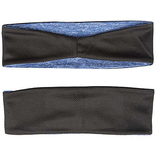 Klein Tools 60487 Headband, Cooling Evaporative Sweatband, Reversible and Lightweight, Can be Worn under Hard Hat or Helmet, Blue, 2-Pack