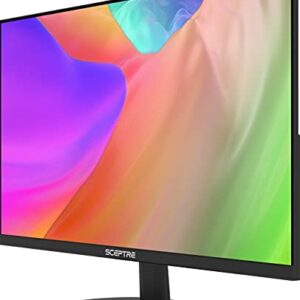 Sceptre IPS 24-Inch Computer LED Monitor 1920x1080 1080p HDMI VGA up to 75Hz 300 Lux Build-in Speakers 2021 Black (E249W-FPT)