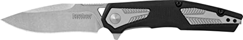 Kershaw Tremolo Pocket Knife, 3.125" 4Cr14 Steel Clip Point Blade, assisted opening EDC,Black