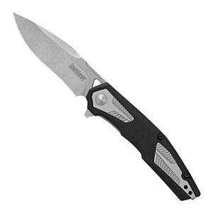 Kershaw Tremolo Pocket Knife, 3.125" 4Cr14 Steel Clip Point Blade, assisted opening EDC,Black