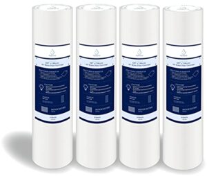 hydraira 4-pack 5 micron 9.87” x 2.5” sediment water filter replacement cartridge for any standard ro unit | whole house ro system | whole house sediment filtration cg9870005