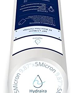 Hydraira 4-Pack 5 Micron 9.87” x 2.5” Sediment Water Filter Replacement Cartridge for Any Standard RO unit | Whole House RO System | Whole House Sediment Filtration CG9870005