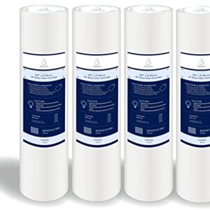 Hydraira 4-Pack 10 Micron 9.87” x 2.5” Sediment Water Filter Replacement Cartridge for Any Standard RO unit | Whole House RO System | Whole House Sediment Filtration CG9870010