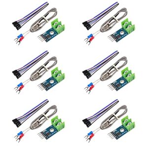 aceirmc dc 3-5v max6675 module + k type thermocouple temperature sensor thermocouple sensor set m6 screw compatible with raspberry pi arduino (6pcs)