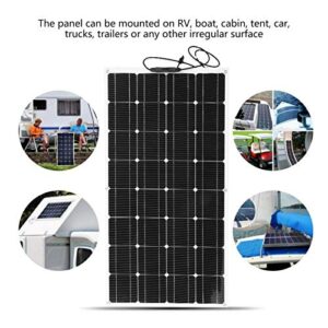 EBTOOLS Monocrystalline Solar Panel, Outdoor 18V 100W Semi Flexible Solar Panel Battery Power Charger for Car/Boat