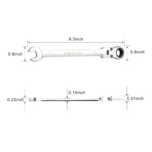 KMHIGH 10mm Flexible Ratchet Wrench, Chrome Vanadium Steel Gear Wrench, Reversible Spanner Wrench, Household Garage Tools.(1-Pcs)