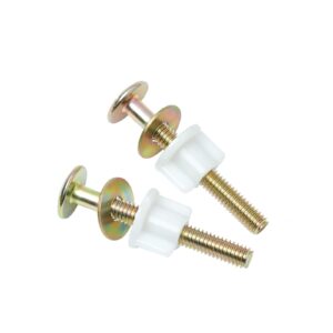 2pcs toilet seat screws, steel toilet seat hinge bolts and nuts, heavy duty toilet seat fastener with plastic nuts and metal washers, toilet hardware replacement for top mount toilet seat hinges