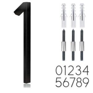 5" stainless steel floating house number, metal modern house numbers, garden door mailbox decor number with nail kit, coated black, 911 visibility signage (1)