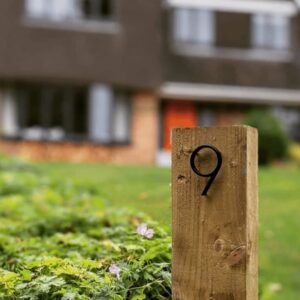 5" Stainless Steel Floating House Number, Metal Modern House Numbers, Garden Door Mailbox Decor Number with Nail Kit, Coated Black, 911 Visibility Signage (1)