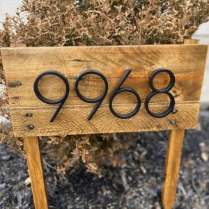 5" Stainless Steel Floating House Number, Metal Modern House Numbers, Garden Door Mailbox Decor Number with Nail Kit, Coated Black, 911 Visibility Signage (1)