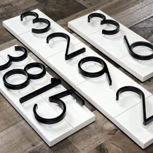 5" Stainless Steel Floating House Number, Metal Modern House Numbers, Garden Door Mailbox Decor Number with Nail Kit, Coated Black, 911 Visibility Signage (1)