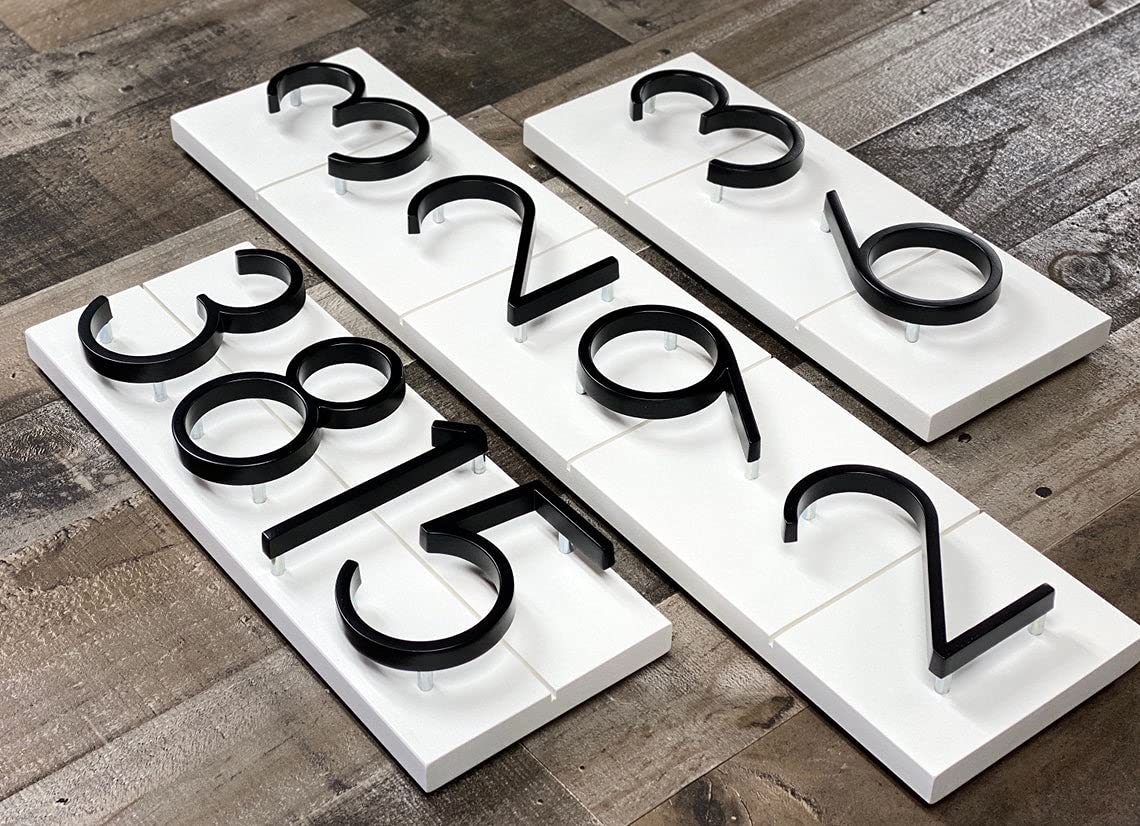 5" Stainless Steel Floating House Number, Metal Modern House Numbers, Garden Door Mailbox Decor Number with Nail Kit, Coated Black, 911 Visibility Signage (1)