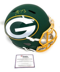 aaron rodgers green bay packers signed autograph full size rare amp helmet fanatics authentic certified