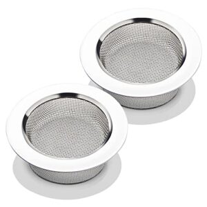 cornerjoy 2pcs kitchen sink strainer-stainless steel mesh drain strainer,large wide rim 4.5" diameter