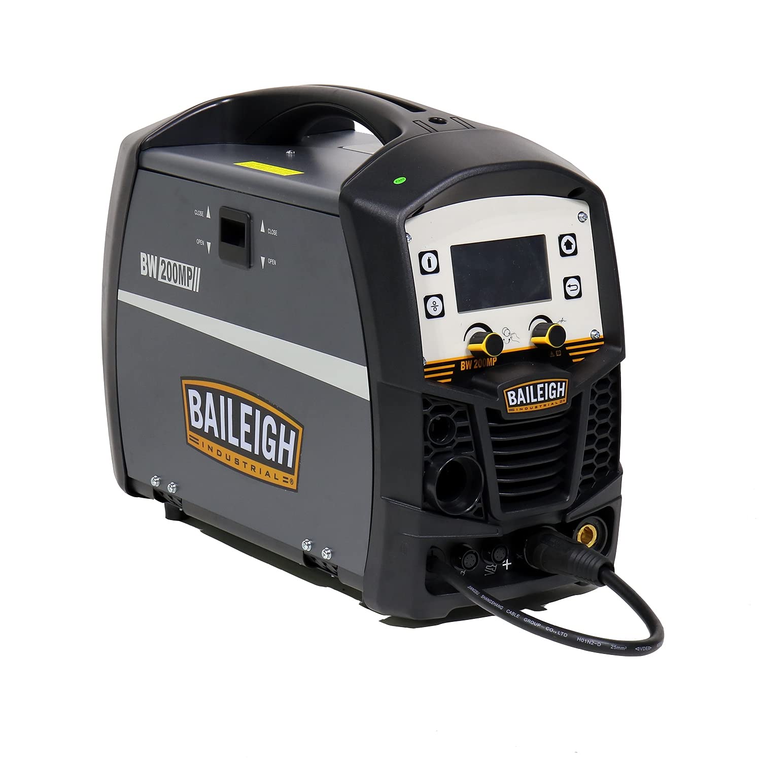 Baileigh 120/230V 200A Inverter LCD Multi-Process Welder, Foot Pedal, Stick, Tig, Mig w/Spool Gun & Torches