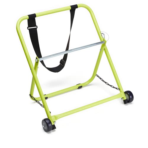 trueCABLE Wire and Cable Caddy with Wheels and Pull Strap, Industrial Grade Steel Wire Dispenser, Holds Cable Reels Up to 20" Diameter and 100 lb Capacity