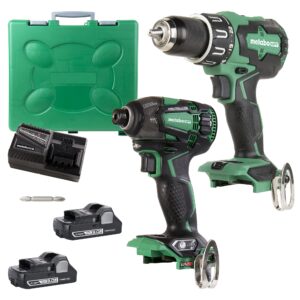 metabo hpt 18v multivolt hammer drill and triple hammer impact driver cordless combo kit | lifetime tool warranty | kc18dbfl2c