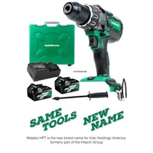 Metabo HPT 18V MultiVolt Cordless Drill/Driver Kit | Brushless Motor | 1/2-Inch Keyless Metal Chuck | Lifetime Tool Warranty | DS18DBFL2E