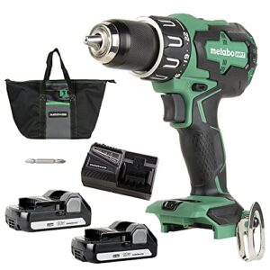 metabo hpt 18v multivolt cordless drill/driver kit | brushless motor | 1/2-inch keyless metal chuck | lifetime tool warranty | ds18dbfl2e