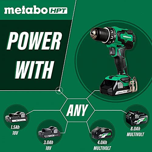 Metabo HPT 18V MultiVolt Cordless Drill/Driver Kit | Brushless Motor | 1/2-Inch Keyless Metal Chuck | Lifetime Tool Warranty | DS18DBFL2E