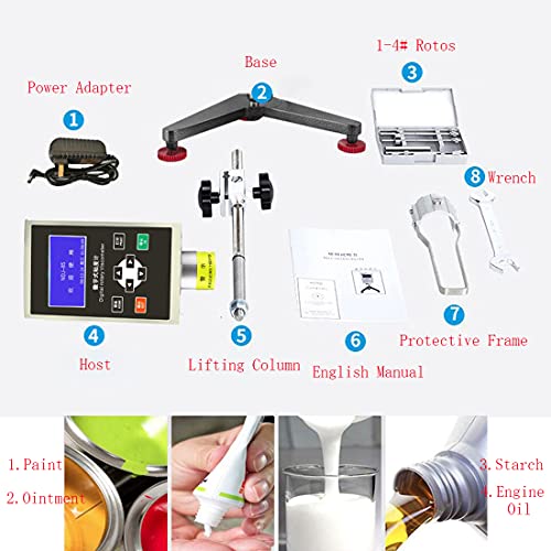 DEJUN NDJ-8S Lab Rotary Viscometer 1~2000000mPa.s Viscosity Fluidimeter Tester 110-240V Lab Digital Viscosity Meter