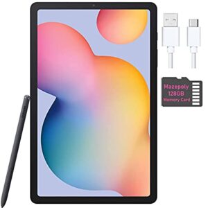 Samsung Galaxy Tab S6 Lite 10.4’’ (2000x1200) WiFi Tablet Bundle, Exynos 9610, 4GB RAM, 64GB Storage, Bluetooth, Front & Rear Camera, Android 10, S Pen, Tablet Cover, 128GB SD