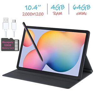 Samsung Galaxy Tab S6 Lite 10.4’’ (2000x1200) WiFi Tablet Bundle, Exynos 9610, 4GB RAM, 64GB Storage, Bluetooth, Front & Rear Camera, Android 10, S Pen, Tablet Cover, 128GB SD