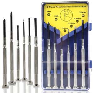 6 pcs precision screwdriver sets, eyeglass repair kit screwdriver, mini screwdriver set, flat head and philips head screwdriver sets, with 6 different sizes, suitable for watch, electronic repairs