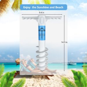 REFFU Heavy Duty Beach Umbrella Sand Anchor, Umbrella Holder Stand with 5 Spiral Screw Safe Stand for Strong Winds