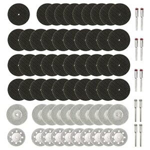 70 pack cutting wheels tool kit, 32mm fiberglass reinforced cutting wheel resin cut-off wheels, 25mm/30mm diamond cutting wheel with 1/8" mandrels for metal glass stone diy craft