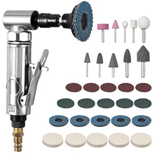 eypins compressed air angle die grinder 1/4" 90 degree mini sander grinder polisher tool set with grinding stones and sanding discs for contour grinding, polishing, milling