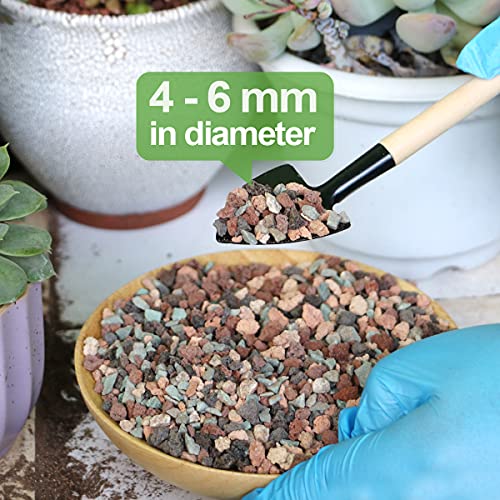 2.7lb Horticultural Lava Rocks Bonsai Succulent Cactus Potting Soil Mix Planter Drainage Volcanic Stones Air Plant Terrarium Pumice Tiny Gravel Pebbles for Vase Fillers, Fairy Gardening,Top Dressing