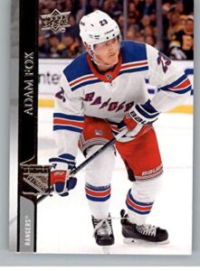 2020-21 upper deck #121 adam fox new york rangers nhl hockey trading card