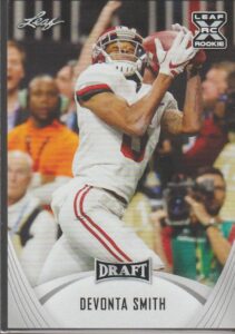 2021 leaf draft #26 devonta smith alabama crimson tide xrc (rc - rookie card) nfl football card nm-mt