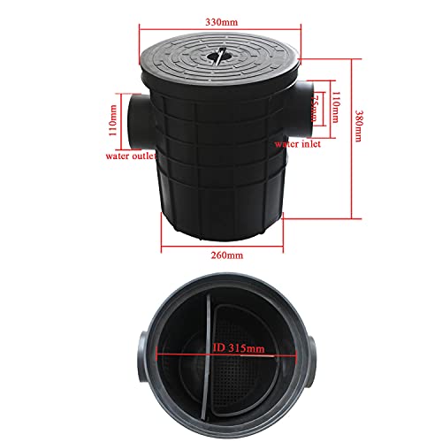 Kitchen grease trap underground HDPE commercial grease strainer and container separator oil interceptor tank for sink