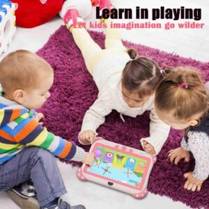 Kids Tablet 7 inch Tablet for Kids Wifi Kids Tablets 32G Android 10 Dual Camera Educational Games Parental Control, Toddler Tablet with Kids Software Pre-Installed Kid-Proof YouTube Netflix (Pink)