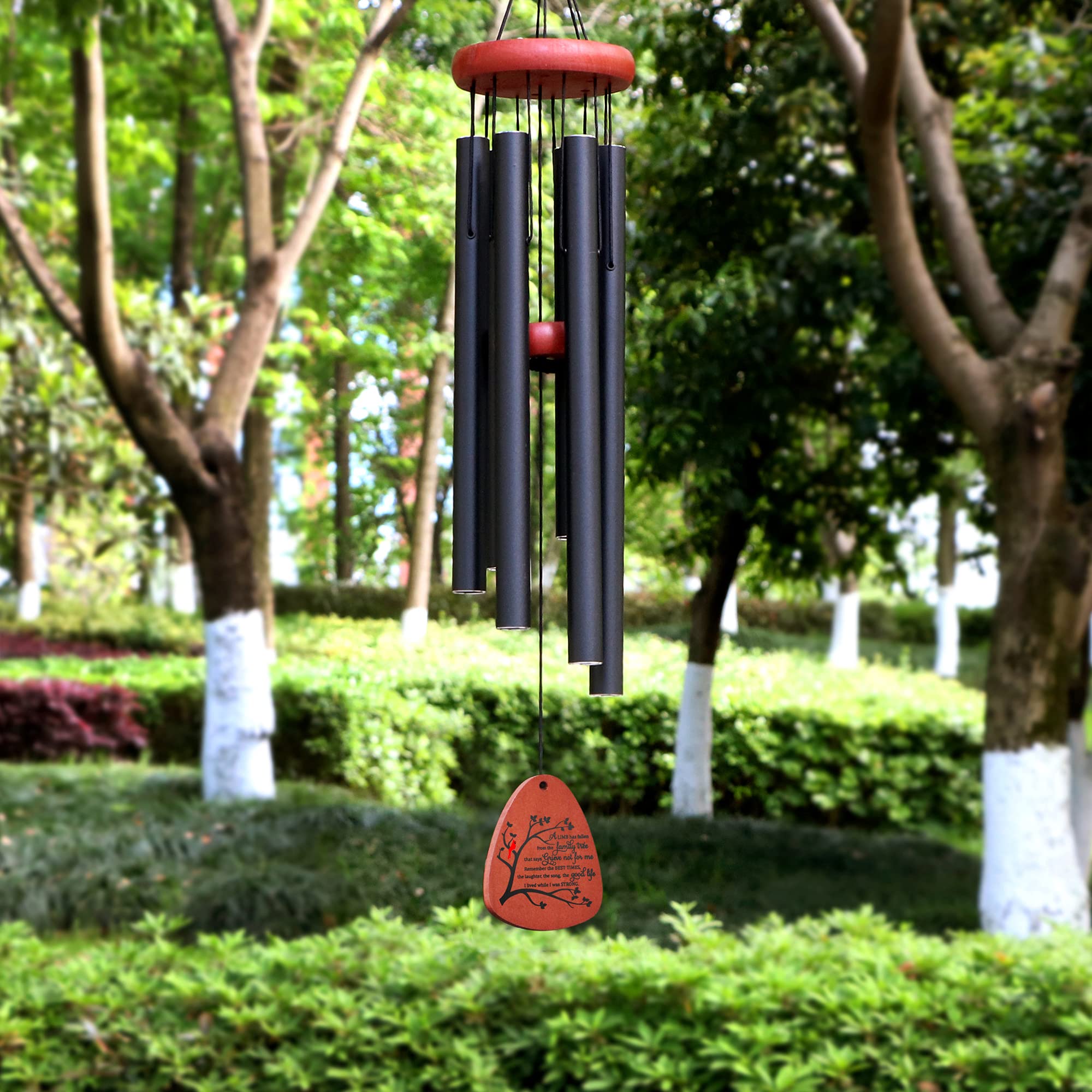 Cardinal Memorial Wind Chimes for Loss of Loved One Sympathy Gifts Beech Wood Rememberance Windchimes in Memory of Loved One Father Mother A Limb has Fallen from The Family Tree