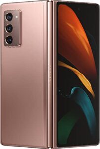 samsung electronics galaxy z fold 2 5g f916u | android cell phone | 256gb storage | us version smartphone tablet | 2-in-1 refined design, flex mode | mystic bronze - verizon locked - (renewed)