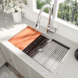 32 Undermount Kitchen Sink - Beslend 32x19 Inch Undermount Sink Ledge Workstation Kitchen Sink Stainless Steel 16 Gauge 10 Inch Deep Single Bowl Kitchen Sink with Accessories