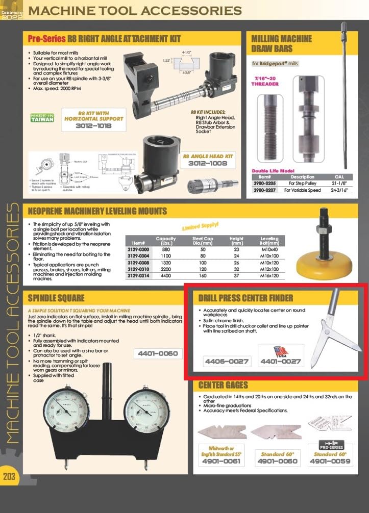 HHIP 4406-0027 Drill Press Center Finder