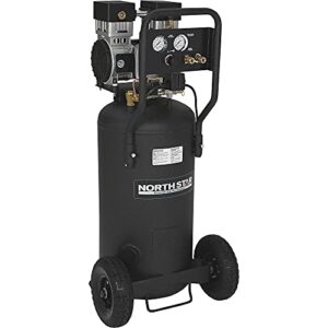 northstar portable electric air compressor - 2 hp, 20-gallon vertical tank, super-quiet operation, oil-free pump, 5.4 cfm @ 90 psi