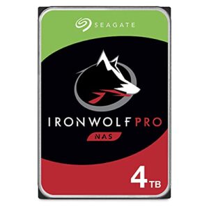 seagate ironwolf pro 4tb nas internal hard drive 3.5 inch sata 6gb/s 7200 rpm 128mb cache (st4000ne001) (renewed)