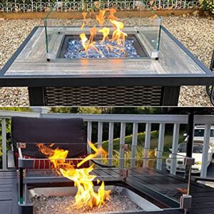 NUPICK Fire Pit Wind Guard, 19 inch Square Wind Guard for 28-32 inch Fire Pit Table, 5/16 Inch Thickness Clear Tempered Glass