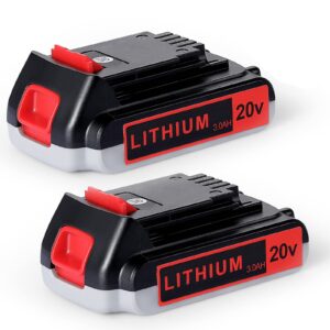 orstaimer 2packs 3.0ah 20v compatible with black and decker 20v lithium battery lb20 lbx20 lbxr2020-ope lbxr20b-2 lb2x4020 lst220 battery