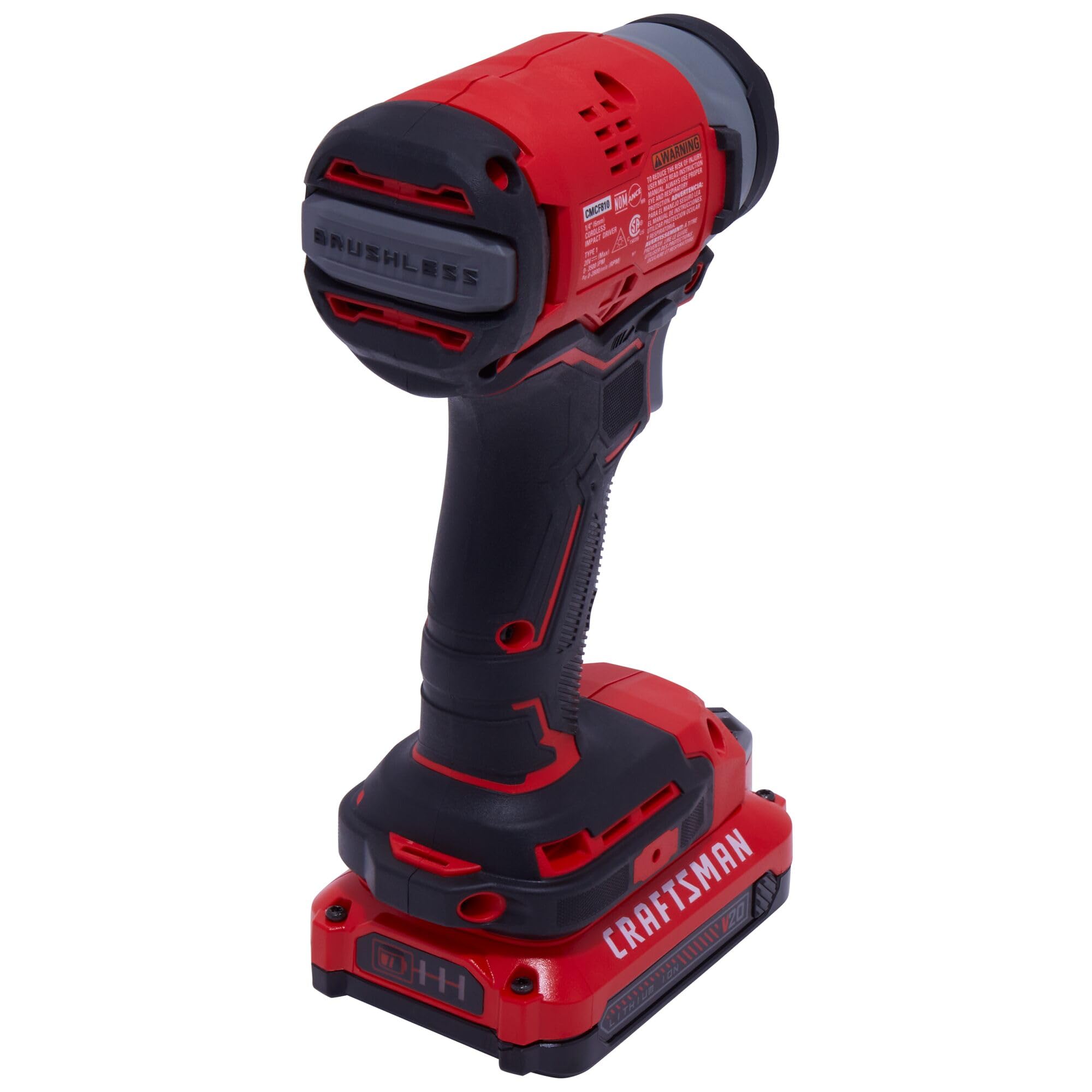 CRAFTSMAN V20 Max Impact Driver, Cordless, Variable Speed Trigger 2,800-3,500 RPM (CMCF810C2)