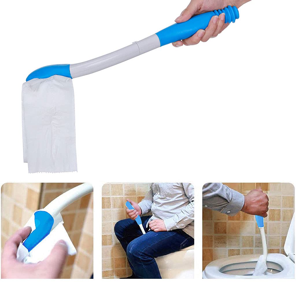 Foldable Long Reach Comfort Wiper - Bottom Wiping Aid - Butt Wiper Self Wipe Assist Toilet Aids Wand - Ideal Daily Living Bathroom Aid for Limited Mobility