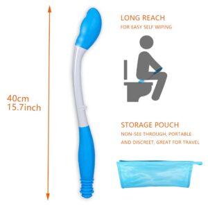 Foldable Long Reach Comfort Wiper - Bottom Wiping Aid - Butt Wiper Self Wipe Assist Toilet Aids Wand - Ideal Daily Living Bathroom Aid for Limited Mobility