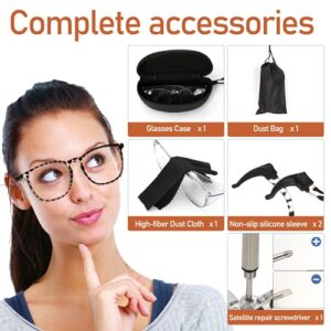 FORITOAST Safety Glasses for Women Men, Cute Stylish Anti Blue Ray,Fog,Dust Safety Goggles with Packaging Box Include Glasses Accessories Ideal for Men Women (Dark Brown)