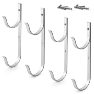 orgrimmar pool pole hanger premium 4pc aluminium holder pool fens hooks for telescopic poles, skimmer net, brush, vacuum hose